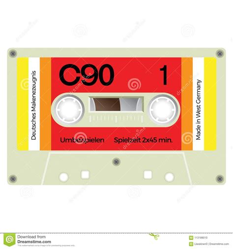 Vintage Audio Cassette Tape Stock Vector Illustration Of Mono Icon