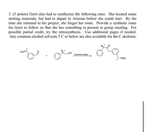 Solved 3 5 Points Gerri Also Had To Synthesize The Chegg