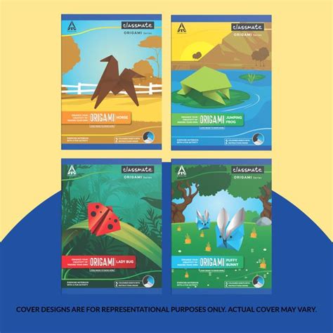 Buy Classmate Origami Notebooks Assorted Unruled 168 Pages 240 Mm X 180 Mm 2660011
