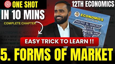 5 FORMS OF MARKET EASY TRICK TO LEARN ONE SHOT 12TH ECONOMICS