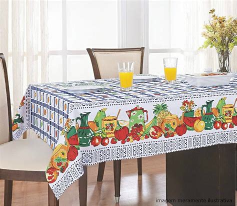 Toalha De Mesa 6 Cadeiras Oxford Estampado Variadas Bordados De Tobias