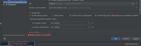Idea启动项目遇到bug：【 Module Not Specified】 Csdn博客