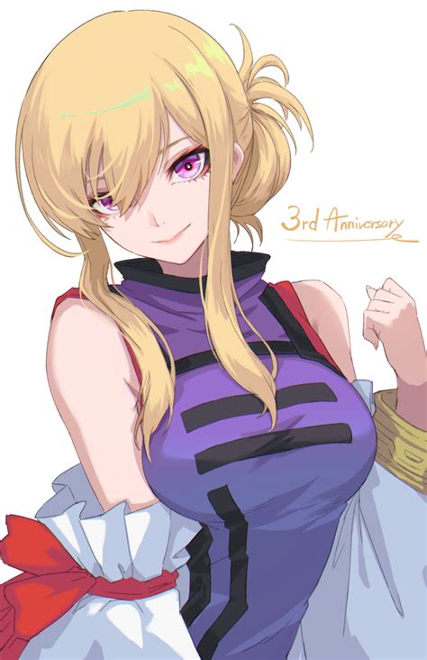 Safebooru 1girl Anniversary Bare Shoulders Blonde Hair Highres