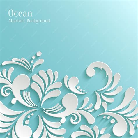 Premium Vector Abstract Ocean Background With 3d Floral Pattern