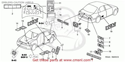 Honda CIVIC 2004 4 4DR EX KA Parts Lists And Schematics
