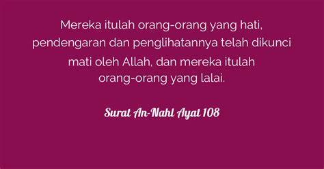 Surat An Nahl Ayat 108 Tafsirq
