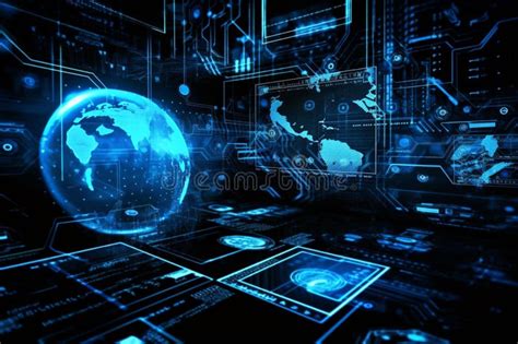 Ai Generated Illustration Of Abstract Technology Interface With Digital