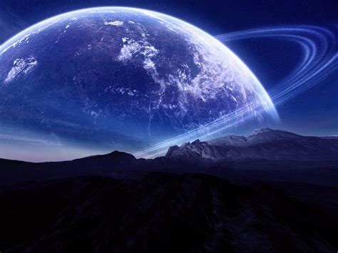 一组唯美蓝色星空星球ppt背景图片（二） 星空星球 Ppt模板免费下载