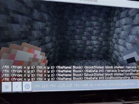 bedrock fill replace command — syntax error help r minecraft