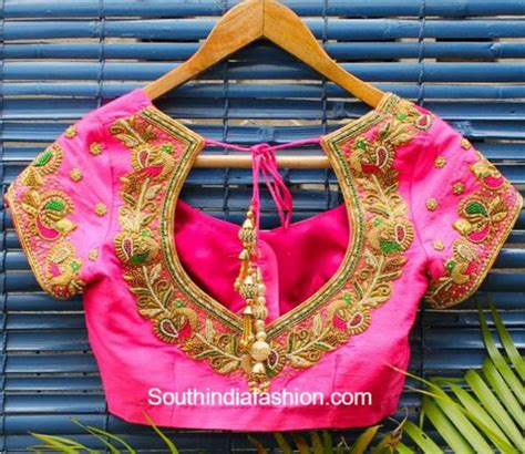 Maggam Work Blouse Designs For Silk Sarees South India Fashion