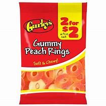 Gurleys Peach Rings 275oz Peg Bag Sweets And Geeks