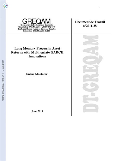 PDF Long Memory Process In Asset Returns With Multivariate GARCH