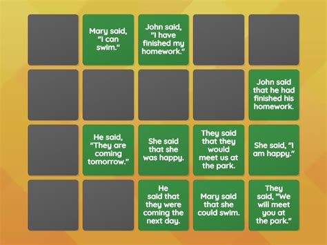 Reported Speech Parejas