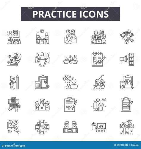 Practice Line Icons, Signs, Vector Set, Linear Concept, Outline Illustration Stock Vector ...