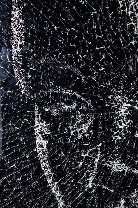 Broken Glass Face Art Original Shattered Glass Portrait Modern Wall