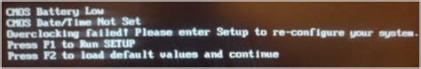 Overclocking Failed Please Enter Setup