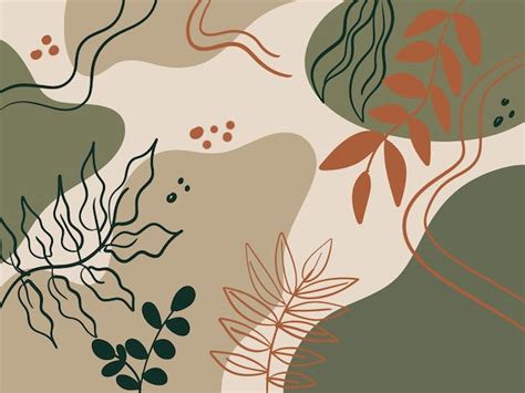 Premium Vector Abstract Leaf Shape Earthtone Background