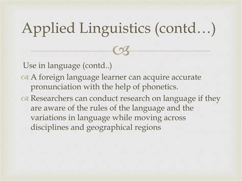 Ppt Applied Linguistics Powerpoint Presentation Free Download Id