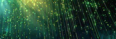 Green Binary Code Data Stream On Digital Technology Background