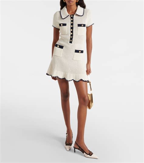 Crochet Minidress In White Self Portrait Mytheresa