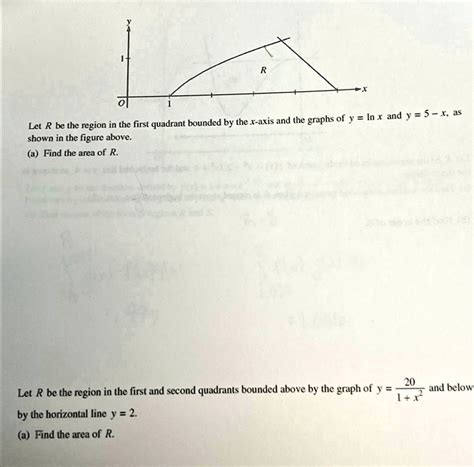 let r be the region in the first quadrant bounded by the x axis and the