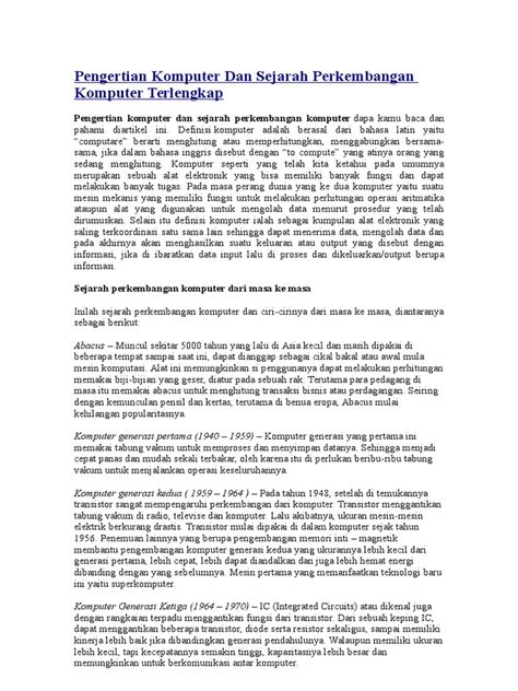 (PDF) Pengertian Komputer Dan Sejarah Perkembangan Komputer Terlengkap.docx - DOKUMEN.TIPS