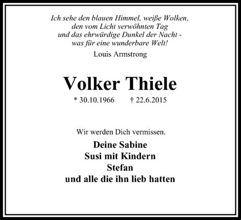 Traueranzeigen Von Volker Thiele Trauer In NRW De