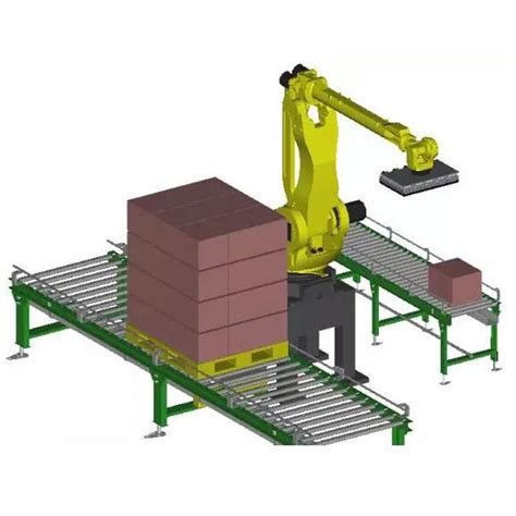 automated material handling robot pallet stacker robot arm palletizer