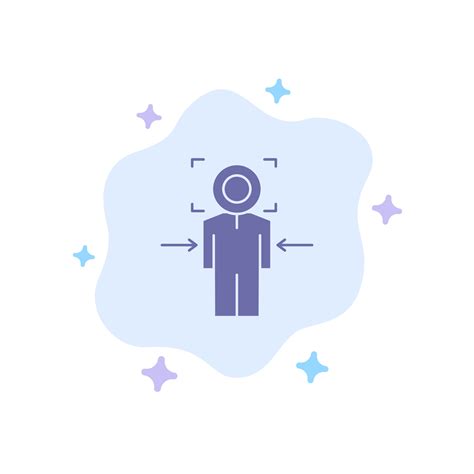 Man Focus Target Achieve Goal Blue Icon On Abstract Cloud Background