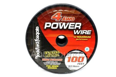 Find Rockford Fosgate Rfw4b 100 Foot Spool 4 Gauge Awg Black Ground