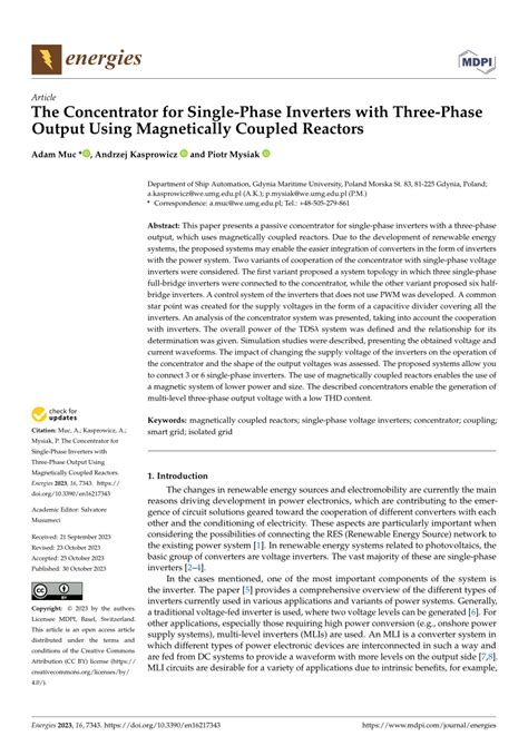 Pdf The Concentrator For Single Phase Inverters With Three Phase