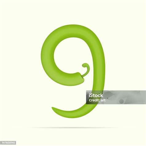 9 수 녹색 칠리 고추 디자인 건강하고 채식주의 자 디자인 자연 템플릿 야채 로고 등을위한 벡터 야채 글꼴 건강한 식생활에 대한 스톡 벡터 아트 및 기타 이미지 Istock