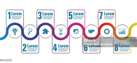 사업 계획의 길 8개의 정류장이 있는 도로가 있는 인포그래픽 벡터 일러스트레이션 사업 계획에 대한 스톡 벡터 아트 및 기타 이미지 사업 계획 철도 트랙 0명 Istock