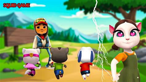 Squid Game Funny~ 🚩🚦🌈talking Tom Hero Dash Subway Surfer Tom Gold Run