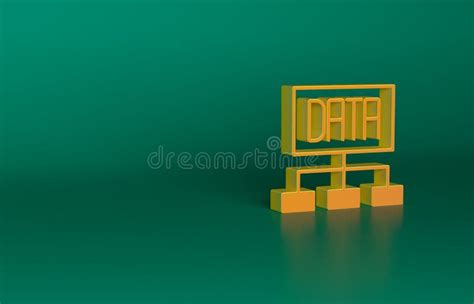 Orange Data Analysis Icon Isolated On Green Background Business Data