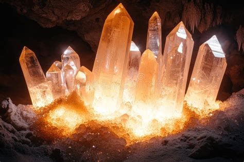 Cluster Of Crystals Are Illuminated By A Light Source Stock Image Image Of Rock Electric
