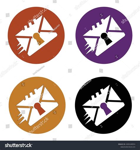 Secured Letter Different Background Colors Stock Vector Royalty Free