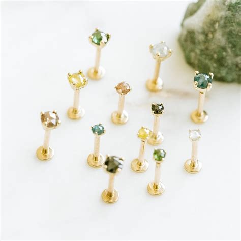 Real Diamond Flat Back Earring Etsy