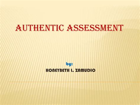 Chapter 2 Authentic Assessment Pptx