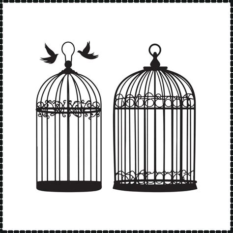 Bird Cage Silhouette Vintage Decor 54301483 Vector Art At Vecteezy