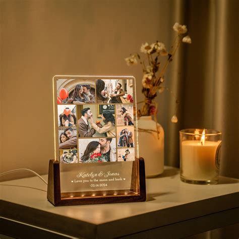 Custom Picture Night Light Wedding Ts For Couple Personalized