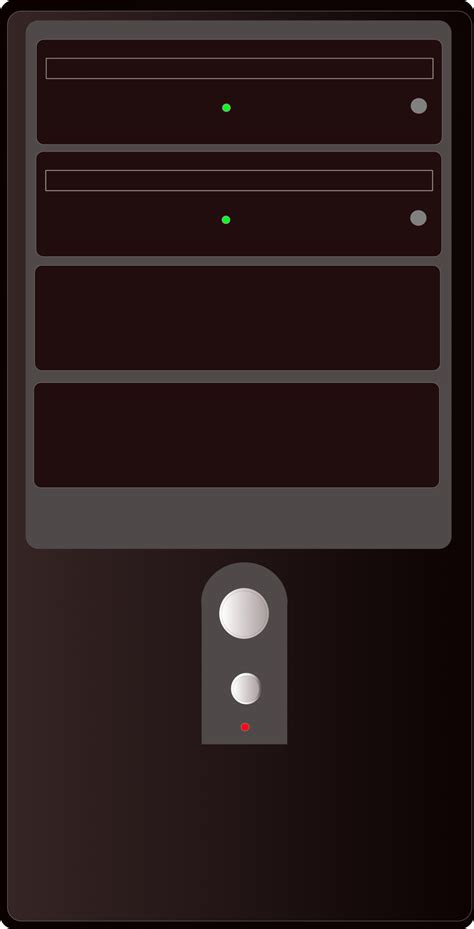 Black Computer Case Illustration Black Computer Case Vector 8854313 Png