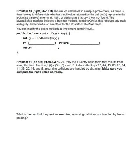 Solved Problem Pts R The Use Of Null Values In Chegg Com
