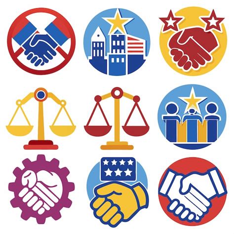 Premium Vector Set Of Handshaking Icons Representing Unity Agreement