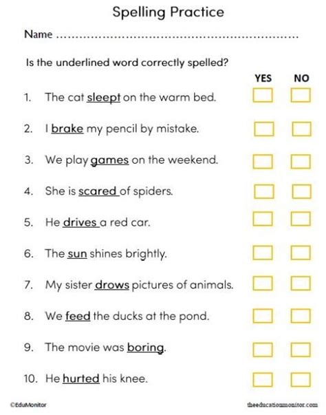 Correct Spelling Errors In Sentences Workheet Edumonitor Science