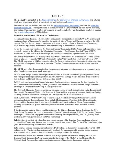 Full Syllabus Notes Pdf Futures Contract Derivative Finance
