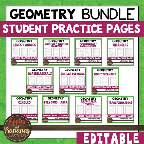 Geometry Student Practice Pages Bundle Made By Teachers