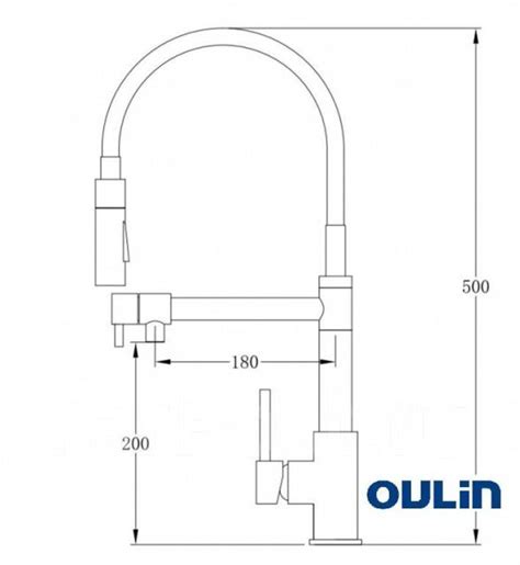 Смеситель для кухни Oulin OL-8023 Гнущийся излив! Функция переключения ...