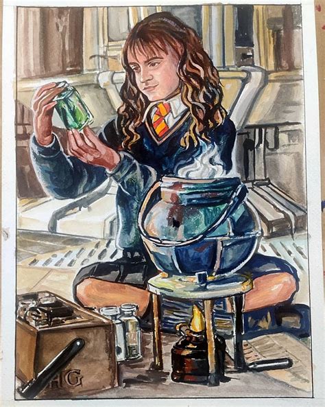 Hermione Granger Making Polyjuice Potion Gouache By Sketchytales On Deviantart