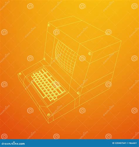 Classic Retro Perconal Computer Programming Code Concept Stock Vector